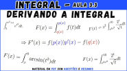 Cálculo Integral Derivando a Integral - Aula 3 3 - Cálculo I