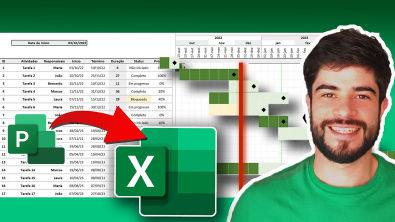 Como fazer um cronograma no Excel? TUTORIAL Gráfico de Gantt Simulado do MS Project no Excel ...