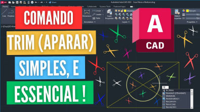 Curso de AutoCAD - Comando Trim (Aparar) - Desenho Técnico